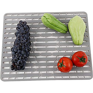 NICE DAY Sink Mat, Sink Protectors for Kitchen Sink By Better Housewares Wok Stand Strong Adsorption And Skid Resistance PVC Free Silicone Sink Mat 16" x 13", Large