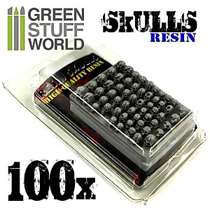 Green Stuff World 100x Resin Skulls 1343