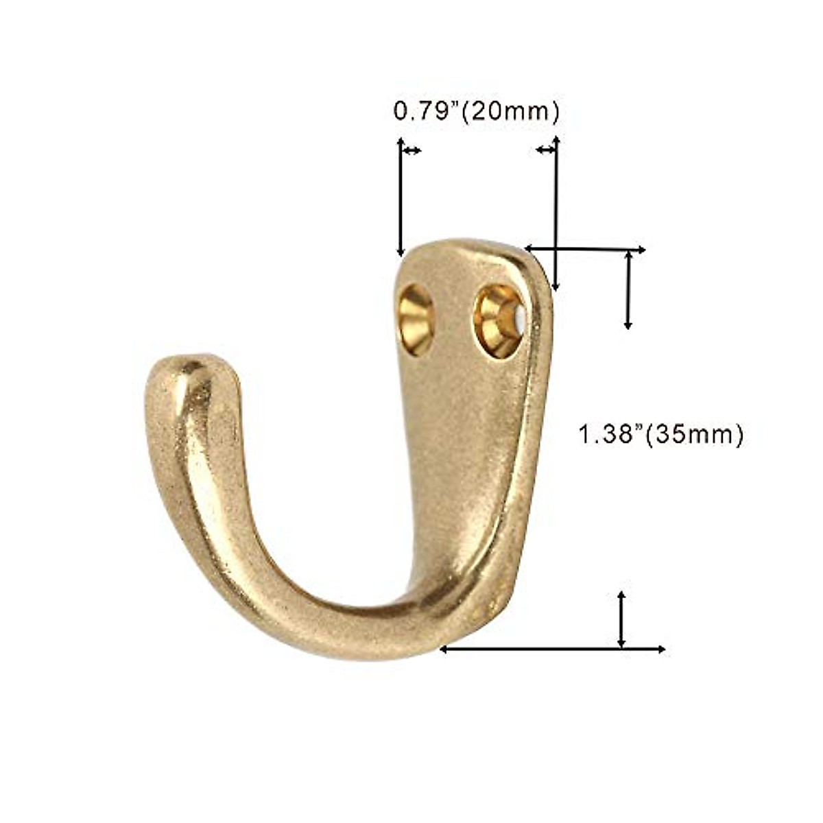 RZDEAL 3PCS Vintage Coat and Hat Hook Brass Classico Wall Hanging for Bath Stands Clothes Hangers Scarf Towel (Gold)