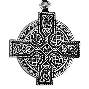 Men's Pewter Large Celtic Equal Arm Cross Pendant Necklace - 2.5 Inches