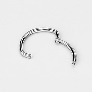 FANSING 16g 8mm Septum Ring for Women - 316L Surgical Steel Septum Clicker in Silver