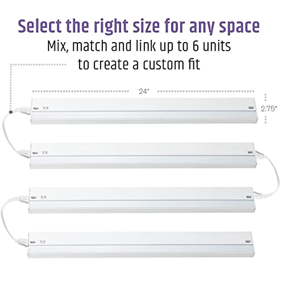 Brilli Wellness Lighting 20755-000 Bright Clean Antimicrobial Under Cabinet LED Light Fixture, 24", White