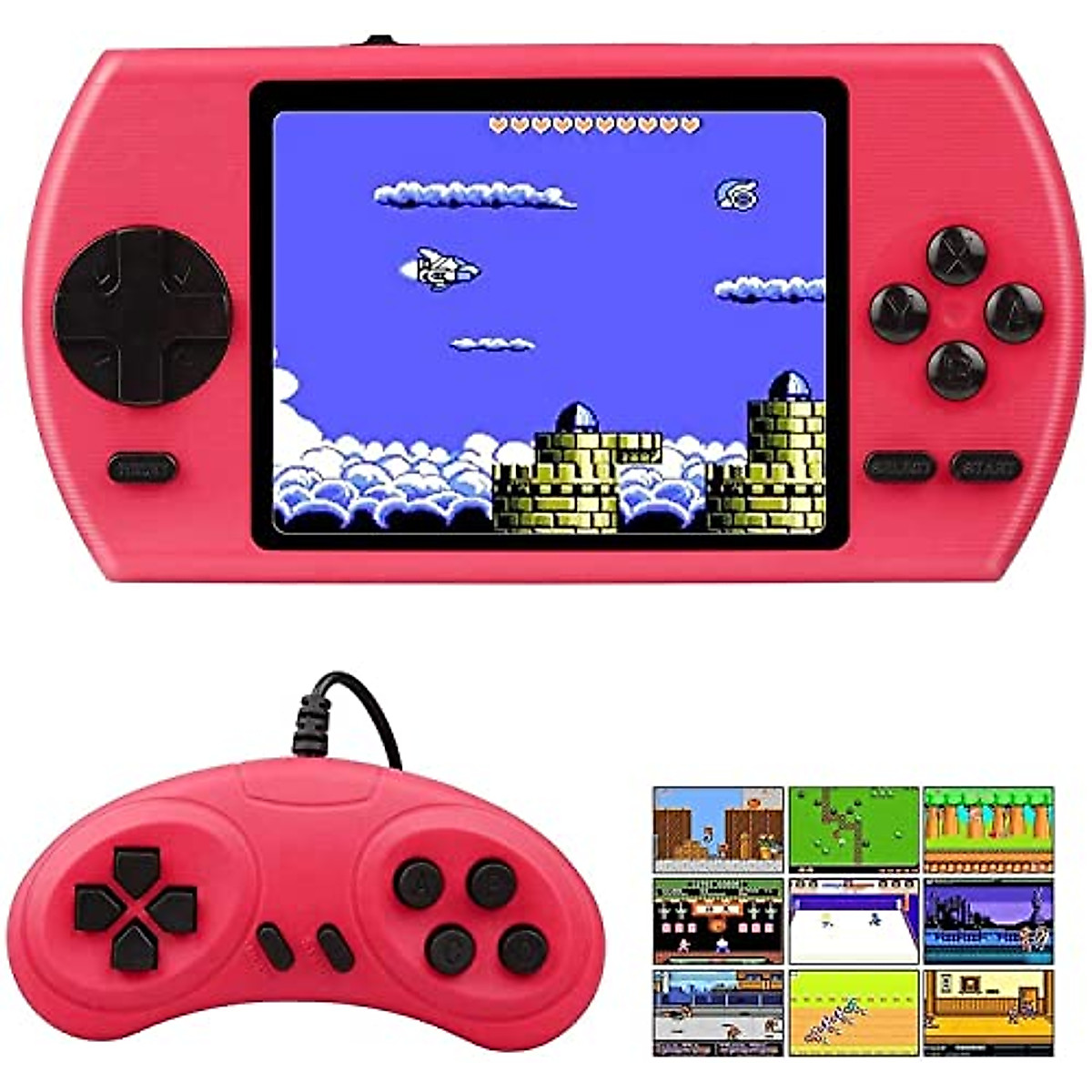 Etpark 500 in 1 Handheld Game Console, Portable Retro Game Player, 3.5-Inch Color Screen Handheld Gameboy, Support TV Two Players , Gift for Kids and Adults