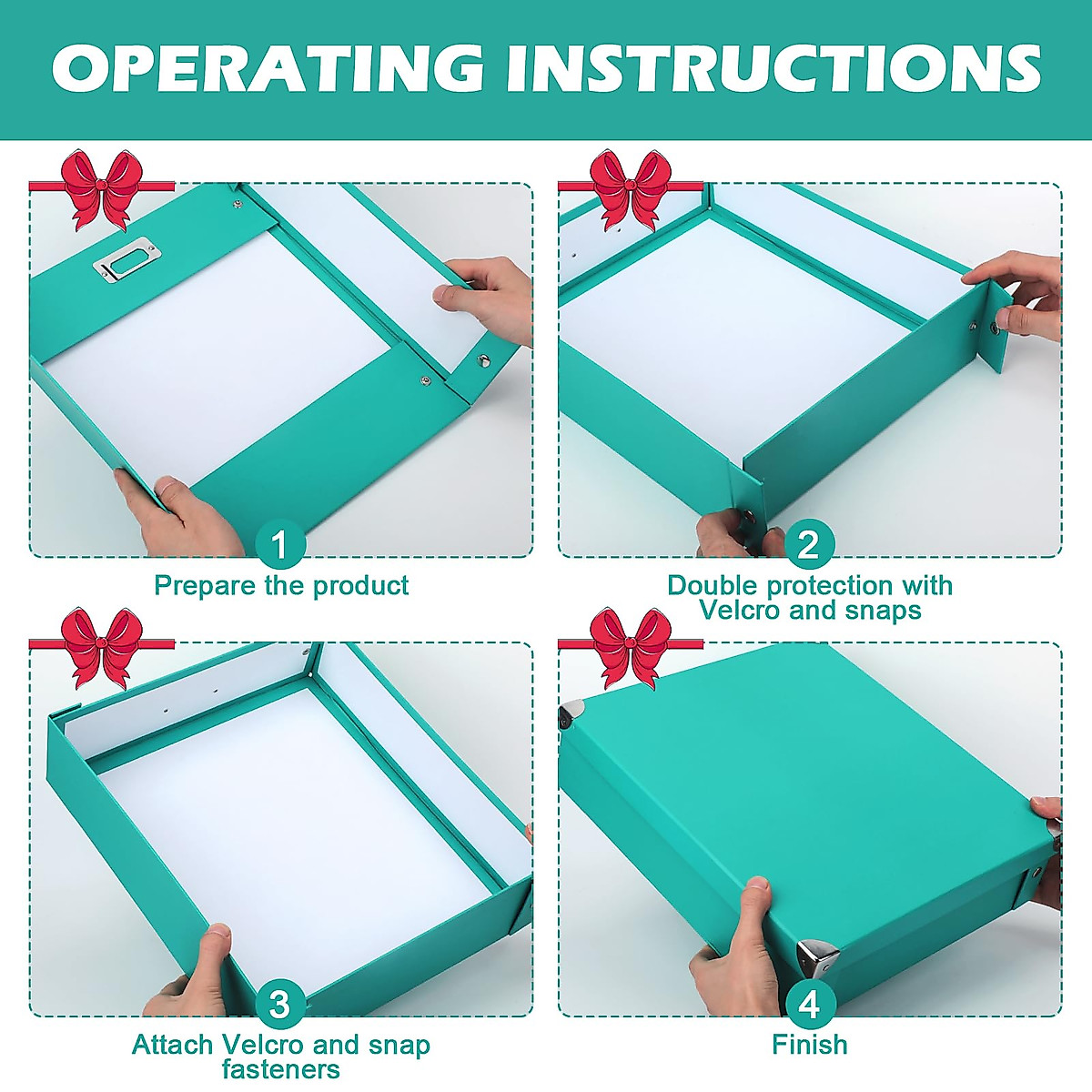 2 Pack 12“ x 12" Jumbo Photo Storage Box Fold Scrapbook Storage Box with Lid Forest Green Archival Storage Boxes Document Organizer Boxes Photo Storage Ideas For Album Keepsake 14.5" x 12.8" x 3.5"