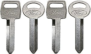 321202 , 321207 (4) Ford Factory Original (2 Ignition + 2 Doors) Uncut Keys with Ford Oval Logo.
