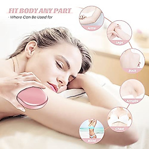 Fochst Crystal Hair Eraser for Women and Men, Reusable Crystal Hair Remover Magic Painless Exfoliation Hair Removal Tool, Magic Hair Eraser for Back Arms Legs (Pink)