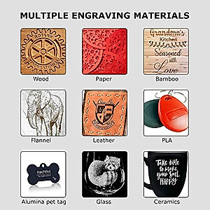 Comgrow Laser Engraving Machine for Dog Tag Metal Wood Silicone,Portable Desktop Laser Engraver Machine Tumblers Leather Glass Acrylic
