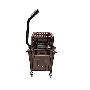 Janico Inc Mop Bucket Side Press Wringer Combo, 35 Quart 8.5 Gallon, Brown, 3 Inch Non Marking Metal Casters (35 Quart, Bronze)