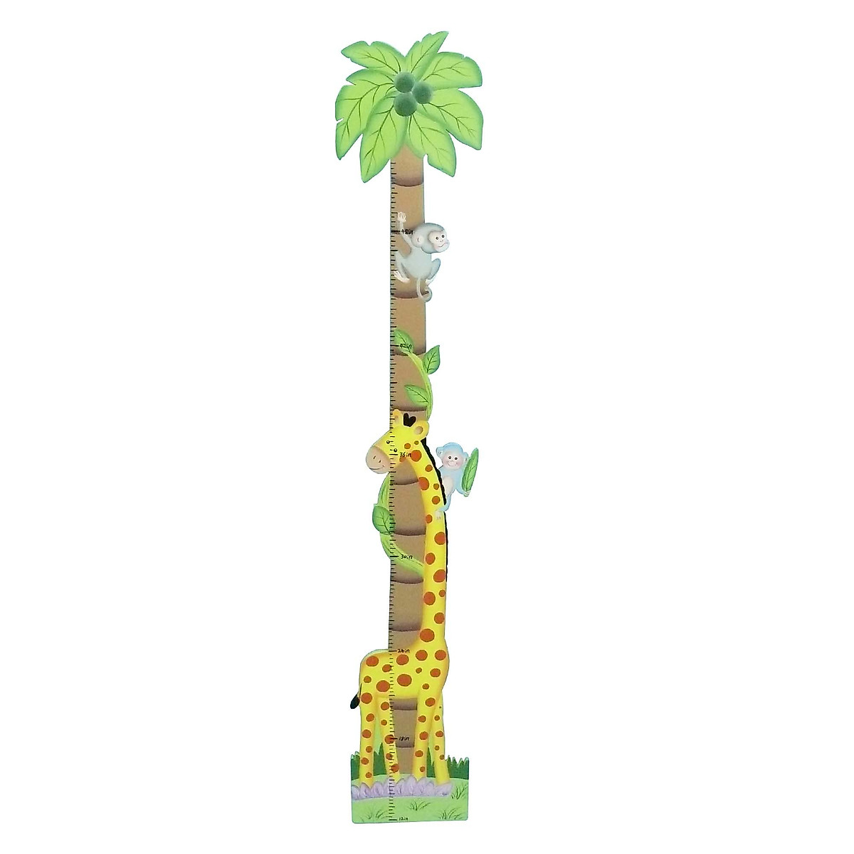 Fantasy Fields - Sunny Safari Animals Thematic Kids Wooden Growth Chart | Imagination Inspiring Hand Painted Details