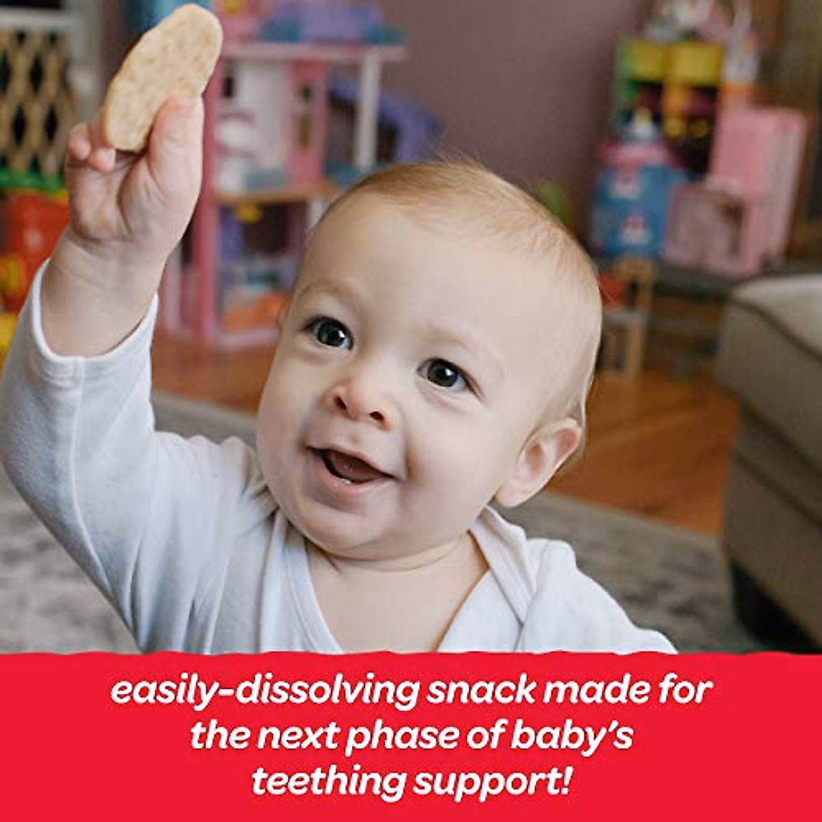 Happy Baby Organics Organic Teether Crackers Gluten Free Strawberry & Beet with Amaranth, 0.14 Oz,12 Count (Pack of 6)