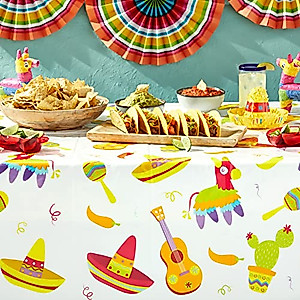 3 Pack Fiesta Table Cover, Cinco de Mayo, Mexican Party Supplies (54 x 108 In)