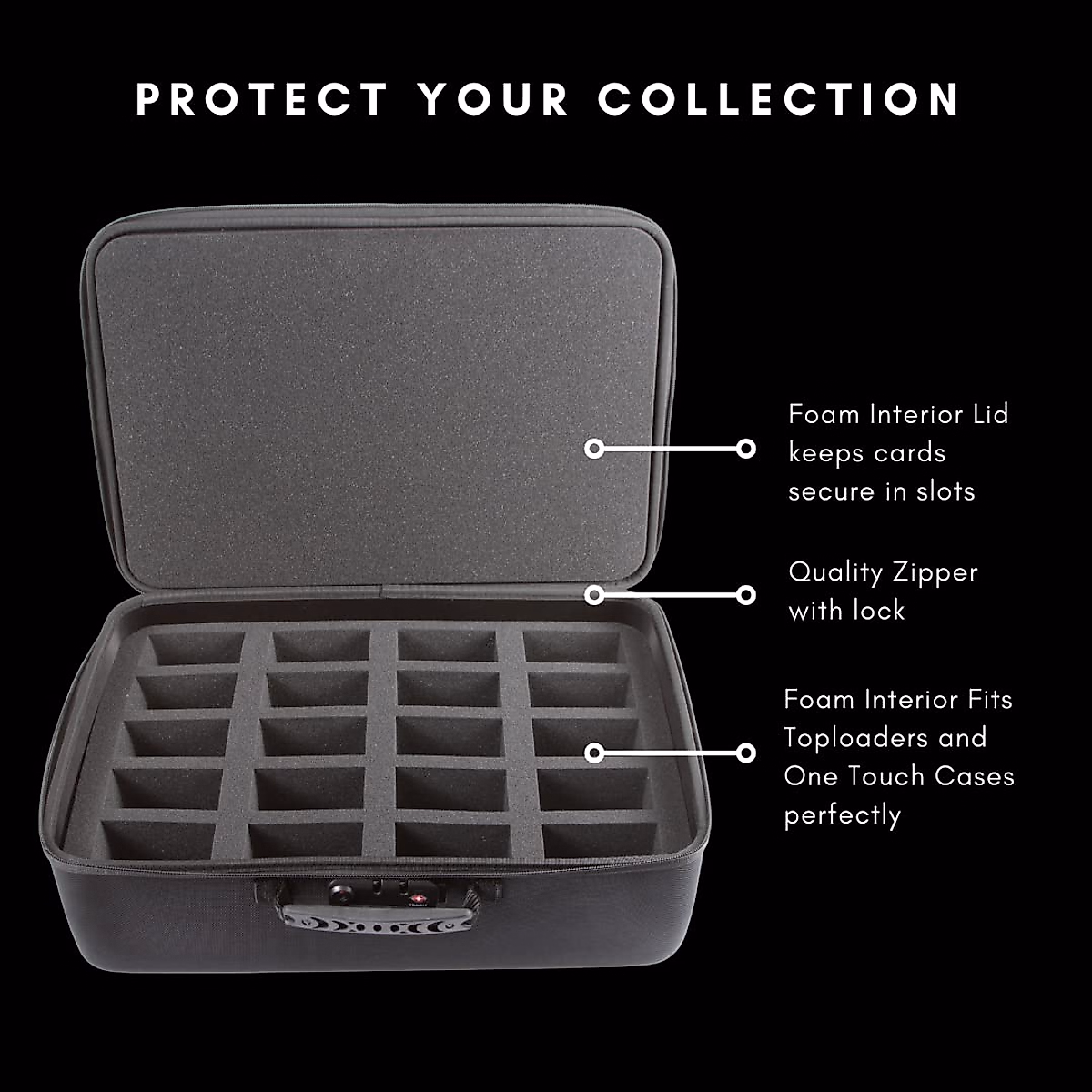 Card Titan Pro Toploader and One Touch Card Trading Card Storage Box with Zipper Lock - Sports Card Deck Box Fits Up to 400 Sleeved Pokemon Baseball Football Playing Cards or up to 80 Magnetic Cases