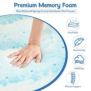 NEWBULIG Mattress Topper Memory Foam, Cooling Gel Infused Mattrespad, Ventilated Bed Cushion for Pressure Relief Back Pain