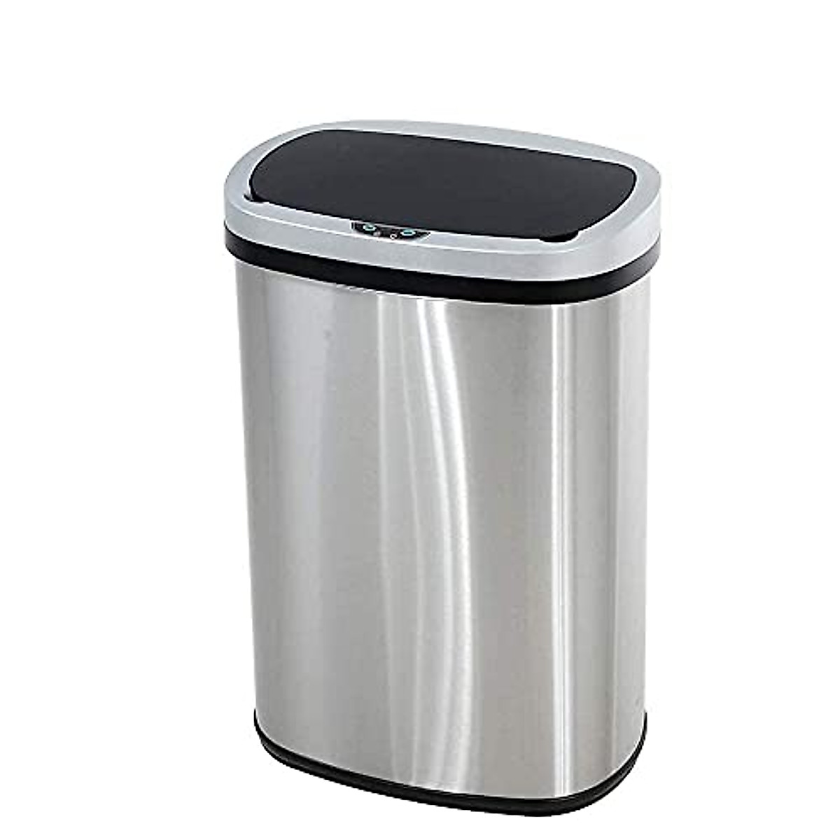 Trash Can 13 Gallon Electronic Touchless Tainless-Steel Trash Bin, Automatic Smart Motion Sensor Kitchen Garbage Can with Lid, Automatic Closure & Opening Waste Bins for Office Bedroom (Silver)
