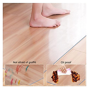 Clear PVC Desk Chair Mat Chair Mat,PVC Non-slip Transparent Rectangle Floor Protector,Home Office Anti Scratch Rolling Chair Mats,for Carpet,Under Tables,FurnitureThick 1mm,100-600cm length,Non-slip E