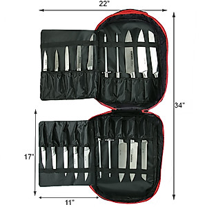 Mazdurr Chef Knife Backpack | Premium Knife Chef Bag | Waterproof Material | 30+ Pockets (Black)