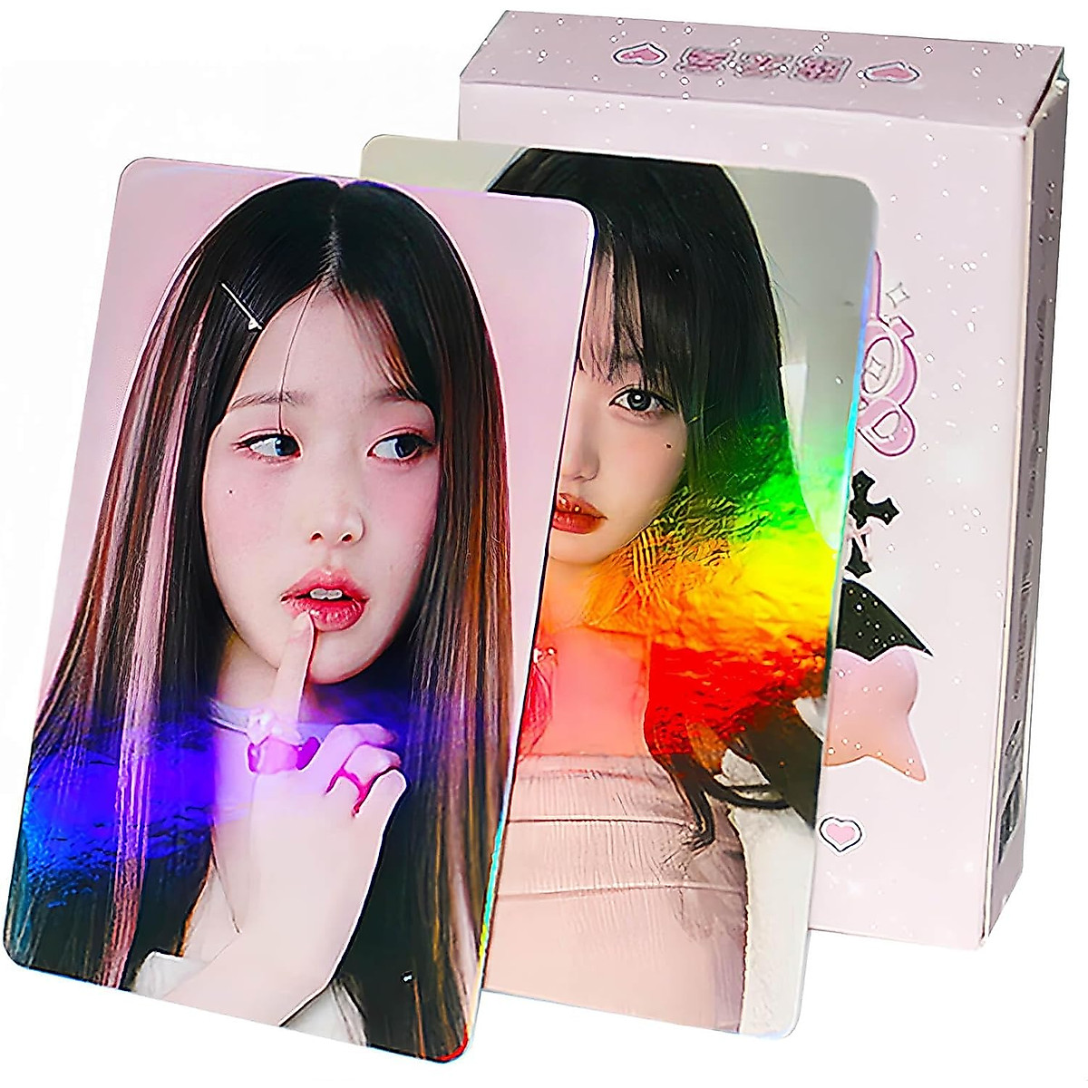 PYAJUU JangWonyoung Laser Photo Cards 50pcs IVE Jang Wonyoung Laser Photocard KPOP IVE Wonyoung LOMO Cards WONYOUNG post cards Gift for Fans