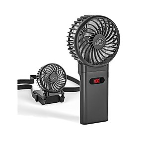 Creiv Handheld Fan, 4000mAh Battery Operated Rechargeable Small Pocket Fan, Personal Neck Fan with Adjustment Lanyard Hands-Free, Suitable for Outdoor Camping Shopping Travelling