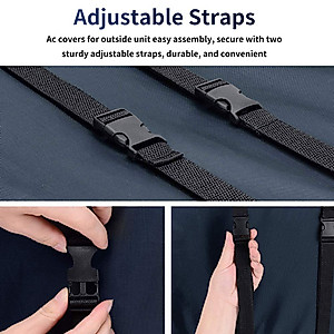 Qualward Window Air Conditioner Cover for Outside Unit, AC Covers for Outdoor Window Small Size - 21.5"W x 16"D x 15"H Inches, Blue