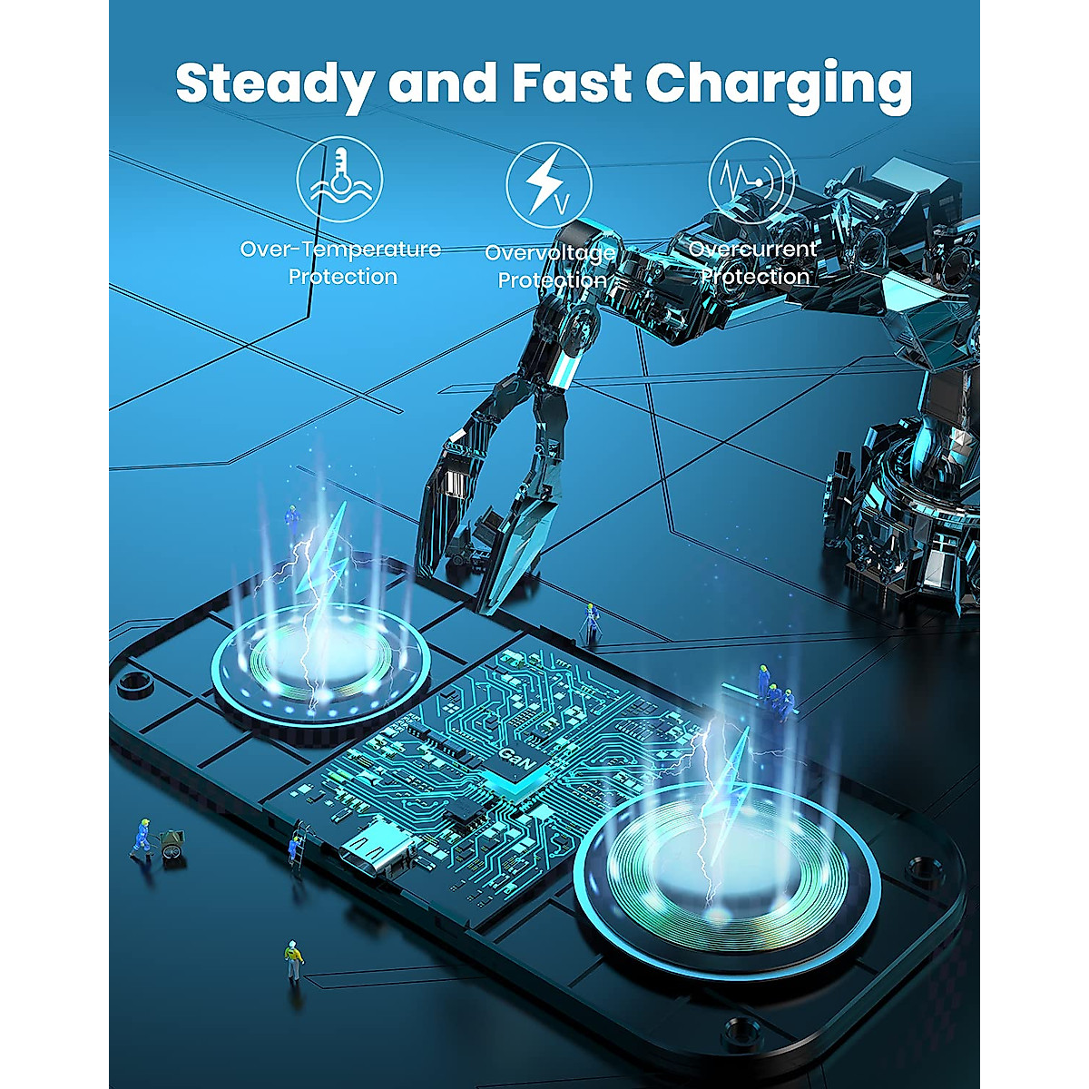 Dual Wireless Charger for Samsung Galaxy Watch and Phone, Duo Charging Pad for Galaxy Watch 4/3,Active 2/1,Gear S4/S3, S21/S20/S10/S9/S8/Note 20/10/9, Charging Station for Galaxy Buds 2/+/Pro/Live