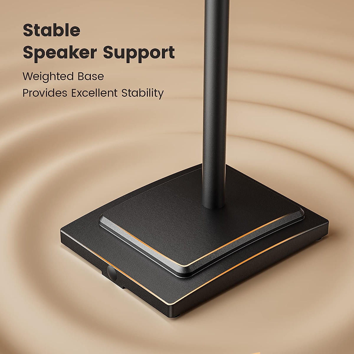 Perlegear Speaker Stands - Hight Adjustable Extend 22'' to 39'' for Satellite Speakers, Small Bookshelf Speaker Stands Holds 9 lbs, Stable with Weighted Base for Bose JBL Sony Vizio Yamaha