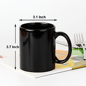 Middle Finger Coffee Mug Up Yours Mug Novelty Ceramic Middle Finger Coffee Cup Have a Nice Day Mug Funny 3D Finger Coffee mug for for Valentines Day Birthday Halloween Christmas and New Year(Black)