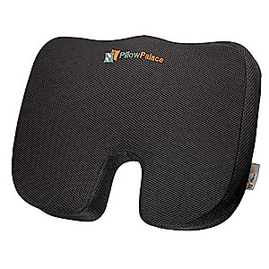 Coccyx Seat Cushion Pillow Orthopedic | Memory Foam Chair Pillow | Relieves Back, Tailbone Pressure, Sciatica Nerve Pain Relief | Premium Comfort for Home, Office, Car or Event Seating