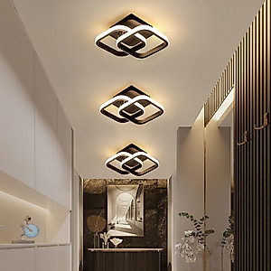 ADISUN Motion Sensor LED Ceiling Light, 22W Black Mount Motion Activated Light Fixture Ceiling lamp for Closet Laundry Bathroom Hallway Stair Porch Basement, Warm White 3000K