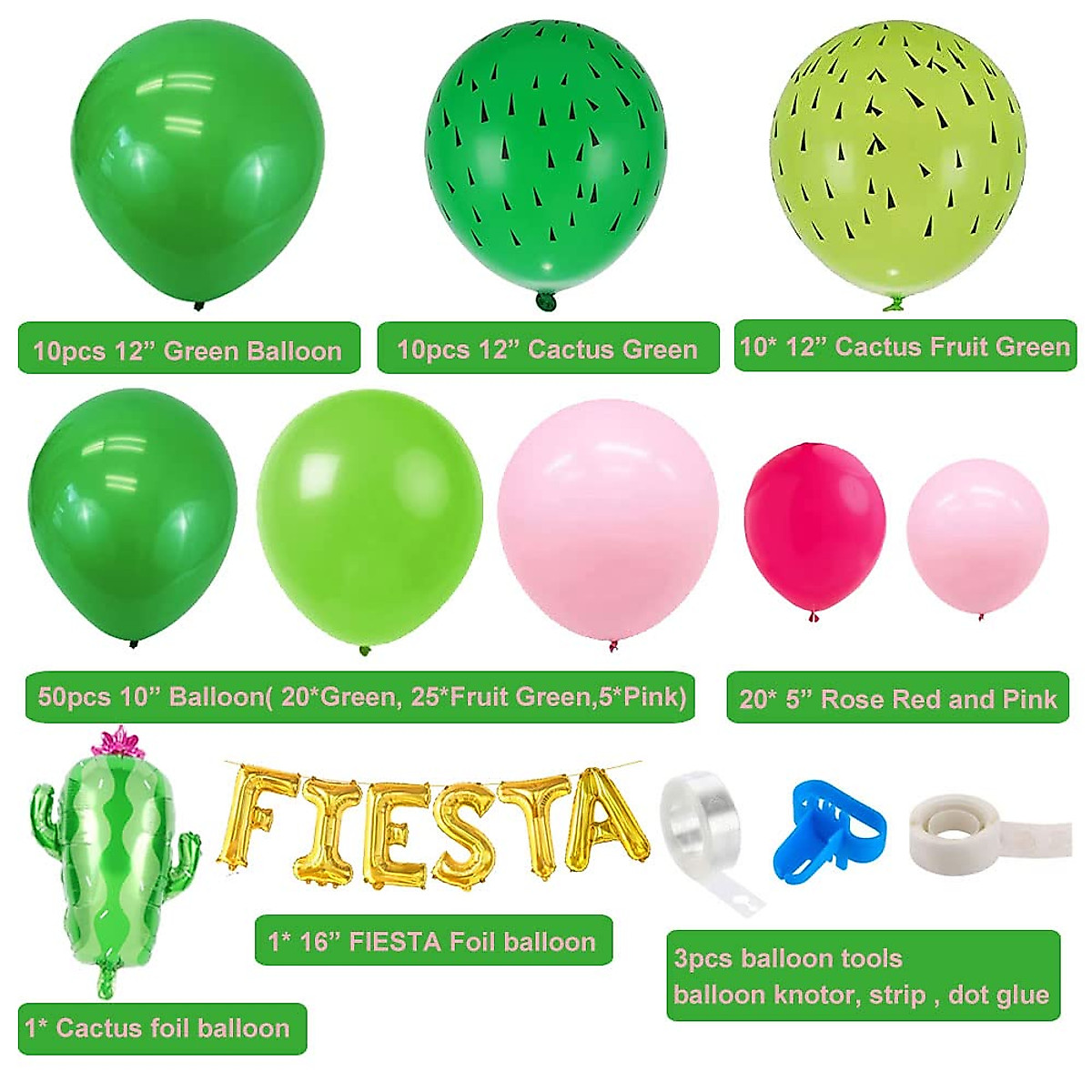 Cactus Fiesta Balloon Garland Kit, Mexican Final Fiesta Balloon Arch with Pink Green Magenta Balloons Cactus Foil Balloon for Cactus Birthday Party, Fiesta Bachelorette Party, Cactus Baby Shower