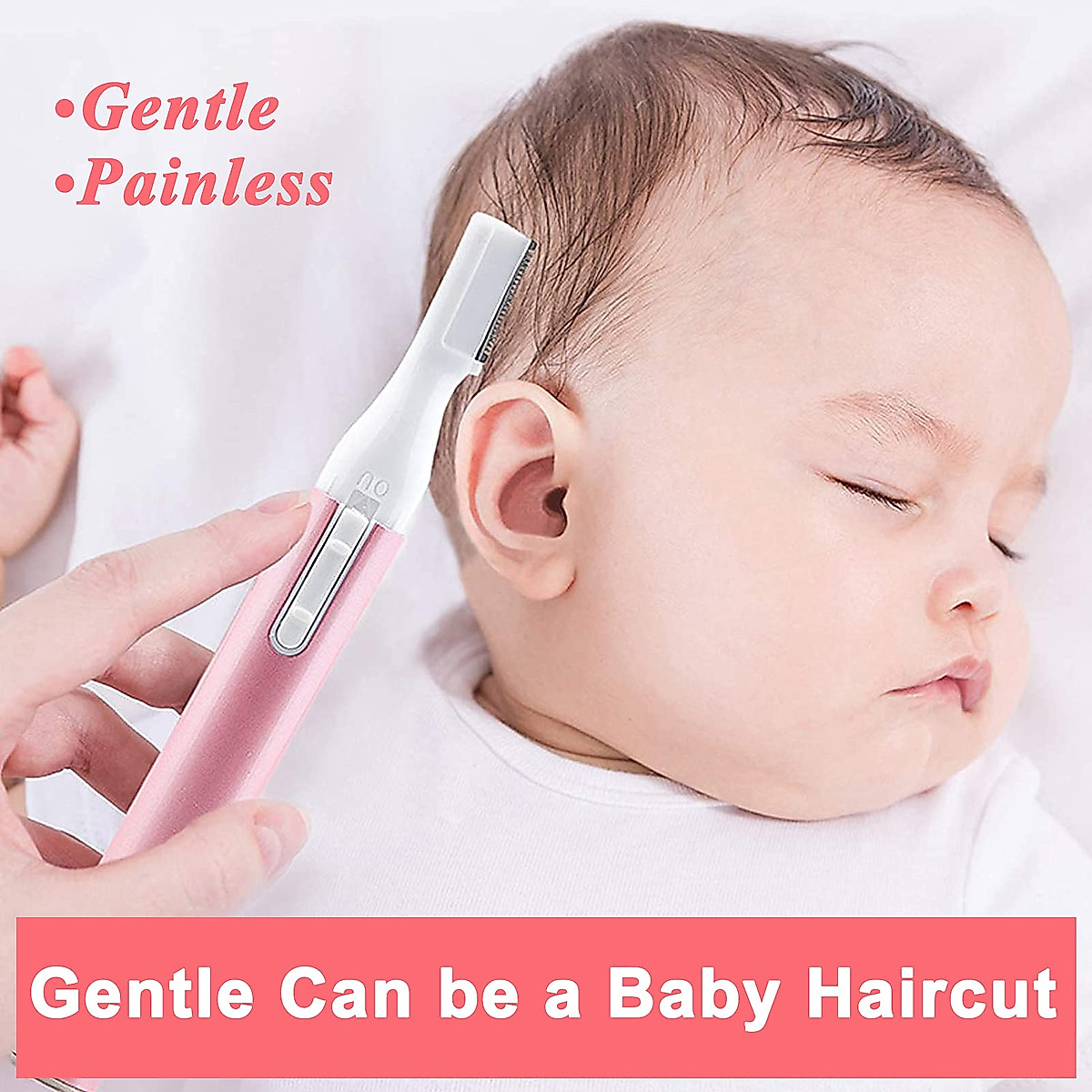 Electric Eyebrow Trimmer for Women, Facial Hair Razor Removal for Men, Mini Epilator for Bikini, Remover for Face, Chin, Peach Puzz, Lips, Body, Arms, Legs, Powered by Battery (not Included)