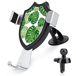 Tropical Leaves Monstera Car Phone Holder Mount Universal Cellphone Vent Clamp for Dashboard Windshield Stand