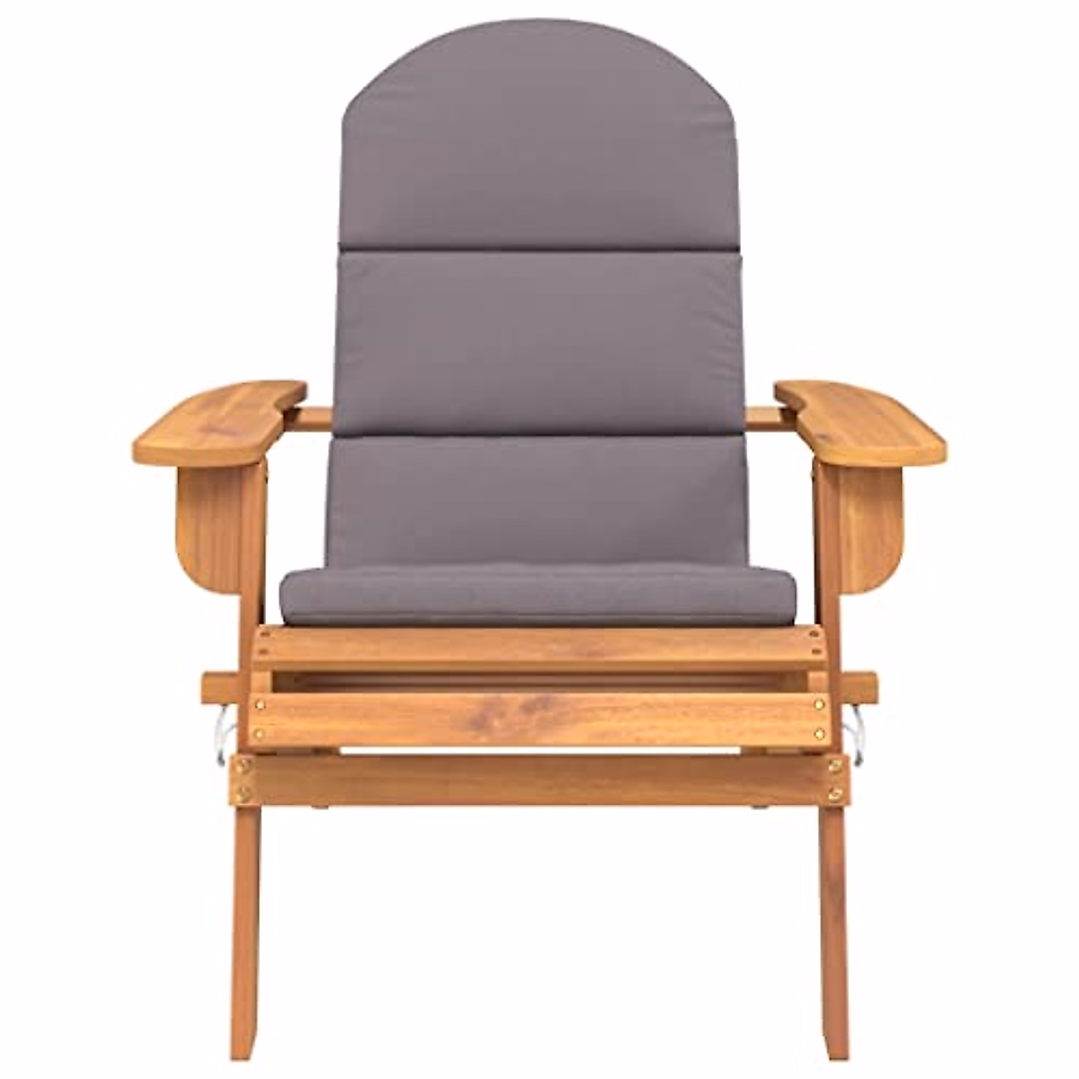 Adirondack Patio Chair with Cushions ，Adirondack Patio Chair ，Cushions Solid Wood Acacia ，Suitable for living rooms, bedrooms, offices, courtyards，29.5" x 33.1" x 35.4" Gray/A，Solid Wood Acacia