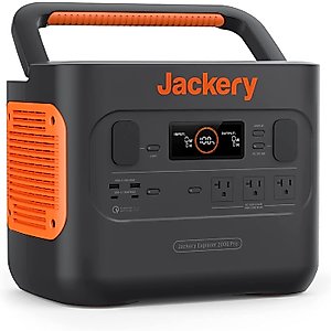 Jackery Explorer 2000 PRO Portable Power Station, 2160Wh capacity with 3x120V/2200W AC Outlets, Solar Mobile Lithium Battery Pack for Outdoor RV Camping Emergency (Renewed)
