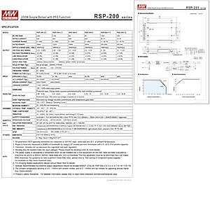 TorqCali RSP-200-12 200W Single Output Power Supply 12V 16.7A Constant Current with PFC, Enclosed Type for Industrial Automation Systems, Robotics, and LED Lighting