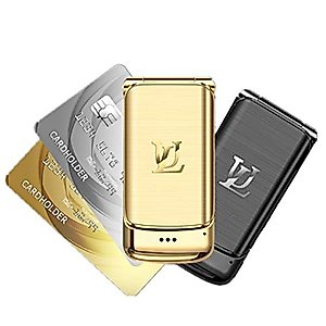 Ulcool V9 Smallest Flip Metal Body Dual Sim Card Luxury Mobile Cell Phone (Black)