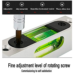 Metal high precision strip type adjustable level small level ruler rectangular horizontal bubble (green magnetic)