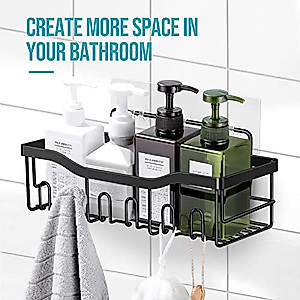Gocvo Shower Caddy, 5 Pack Shower Shelves Bathroom Organizer No Drilling Adhesive Shower Wall Shelves Rustproof Stainless Steel Storage Shower Rack