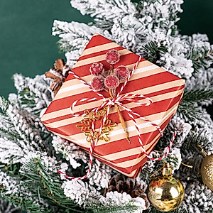 WRAPAHOLIC Kraft Christmas Wrapping Paper Roll - Mini Roll - 3 Rolls - 17 Inch X 120 Inch Per Roll - Red and White Santa Claus, Snowflake Holiday Collection with Faint Fragrance