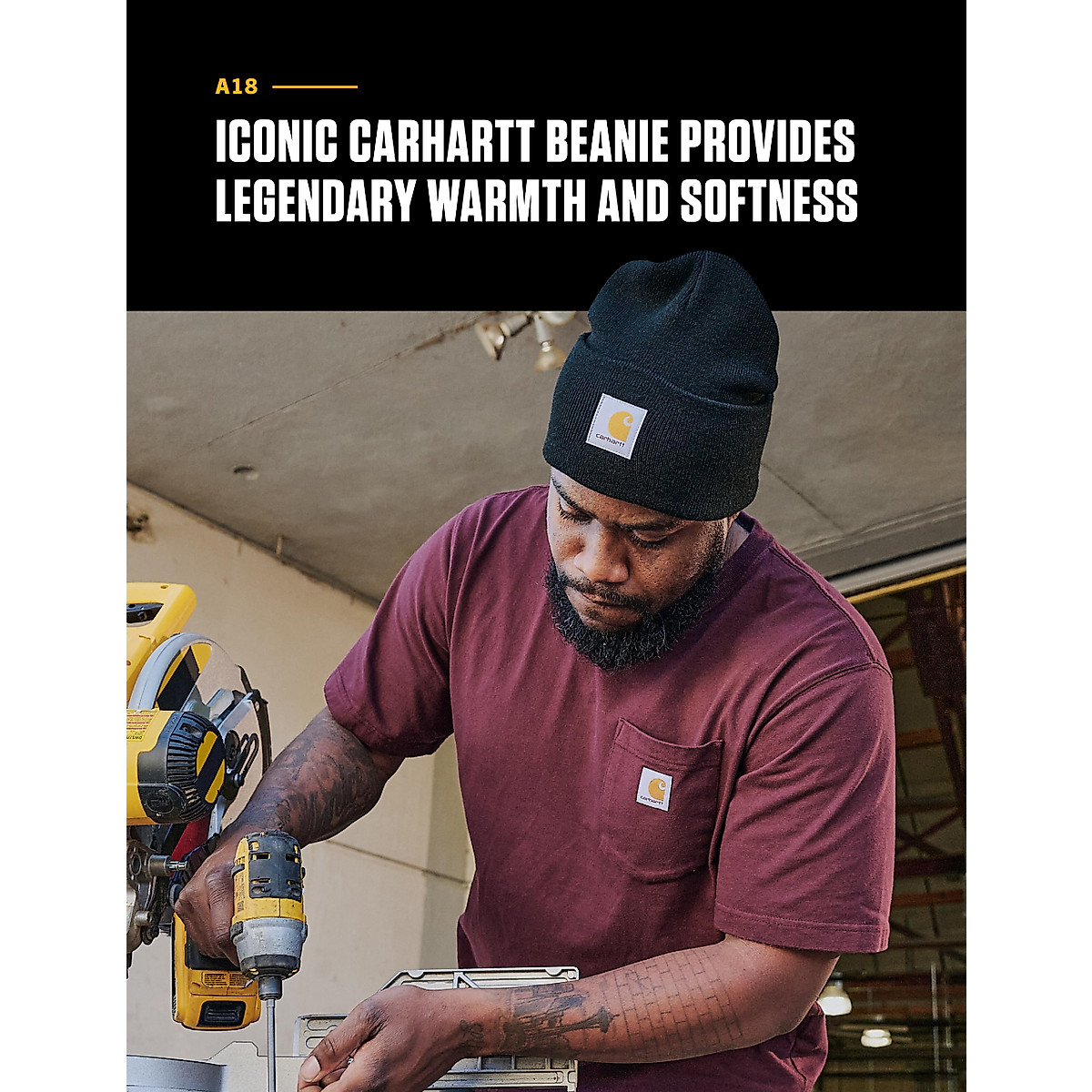 Carhartt Men's Knit Cuffed Beanie, Black, One Size