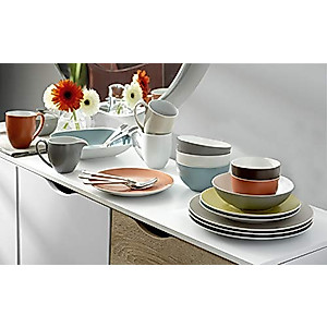 Nambe - POP Collection - Sand Colored Place Setting - 4 Piece Set Includes Dinner Plate, Salad Plate, Soup Bowl, and Mug - Designed by Robin Levien