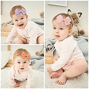 choicbaby 20PCS Baby Nylon Headbands Bows, Super Soft Cotton Linen Nylon Hairbands for Newborn Infant Toddlers Kids Hair Accessories