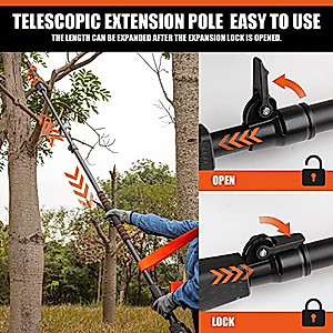 83Inch Telescopic Extension Pole for Kebtek B00840 Cordless Electric Pruning Shears, Sturdy and Lightweight Aluminum Alloy Telescopic Rod