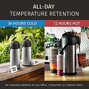 101 Oz Airpot Thermal Coffee Carafe - Insulated Stainless Steel Coffee Dispenser with Pump - Thermal Beverage Dispenser - Thermos Coffee Carafe for Keeping Hot Coffee & Tea Hot For 12 Hours - Cresimo
