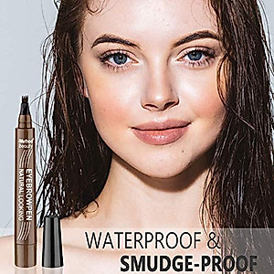 iMethod Eyebrow Pen - Upgrade Eyebrow TattooPen, Eyebrow Makeup, Long Lasting, Waterproof and Smudge-proof, Dark Brown