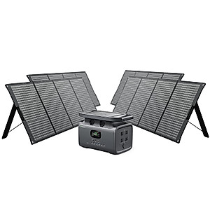 GROWATT Solar Generator, Portable Power Station 1512Wh with 800W Solar Panels, 4 x 110V/2000W AC Outlets (4000W Peak), 2.5 Hrs Solar Charging, Emergency Power Backup for Outdoor Camping, Home, RV