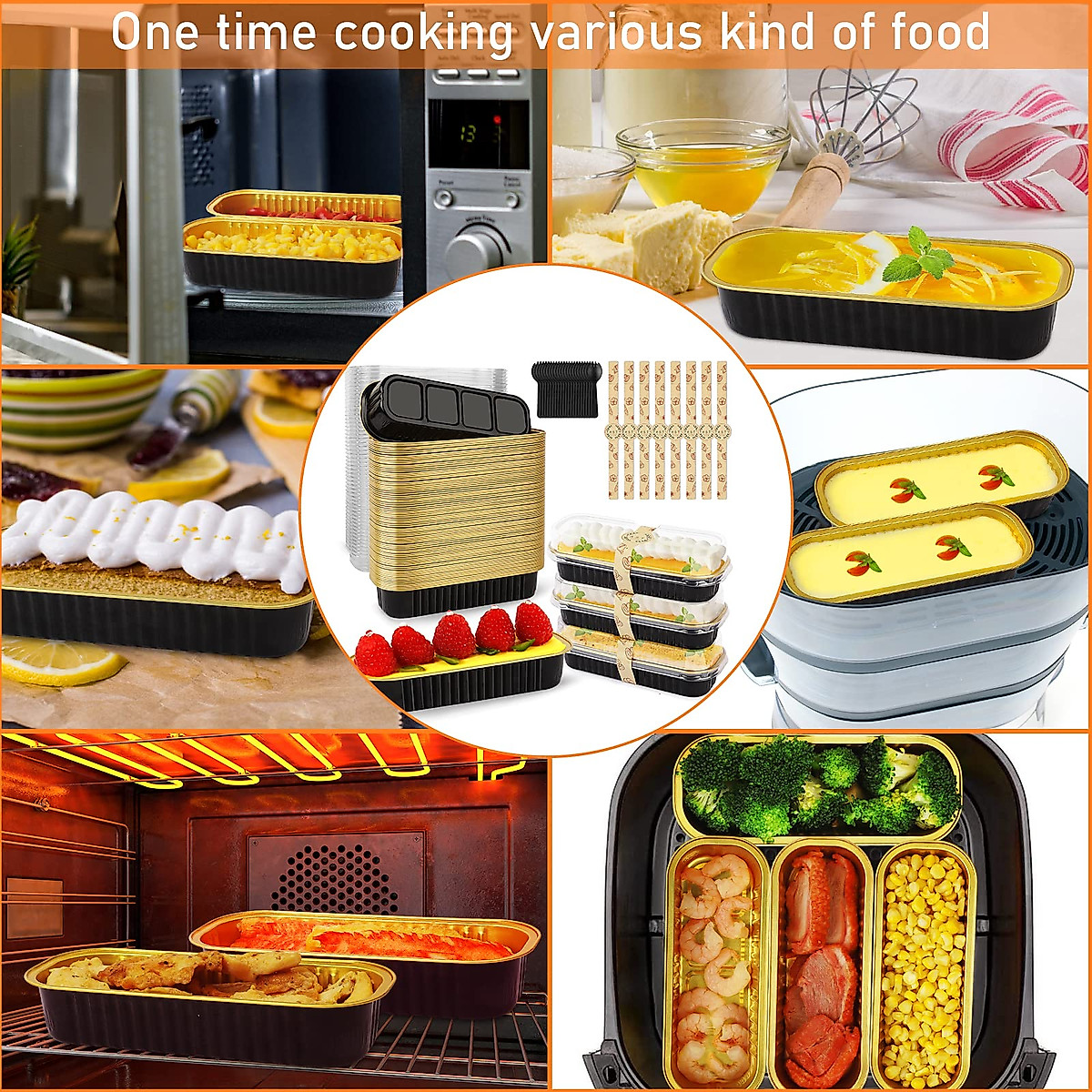 Mini Cake Pans with Lids,6.8 Oz Mini Loaf Pans with Lids Aluminum Foil Mini Loaf Baking Pans 100pcs Disposable Bread Pan Aluminum Foil Long Baking Cupcake Liners for Cake Bakery Wedding Birthday Party