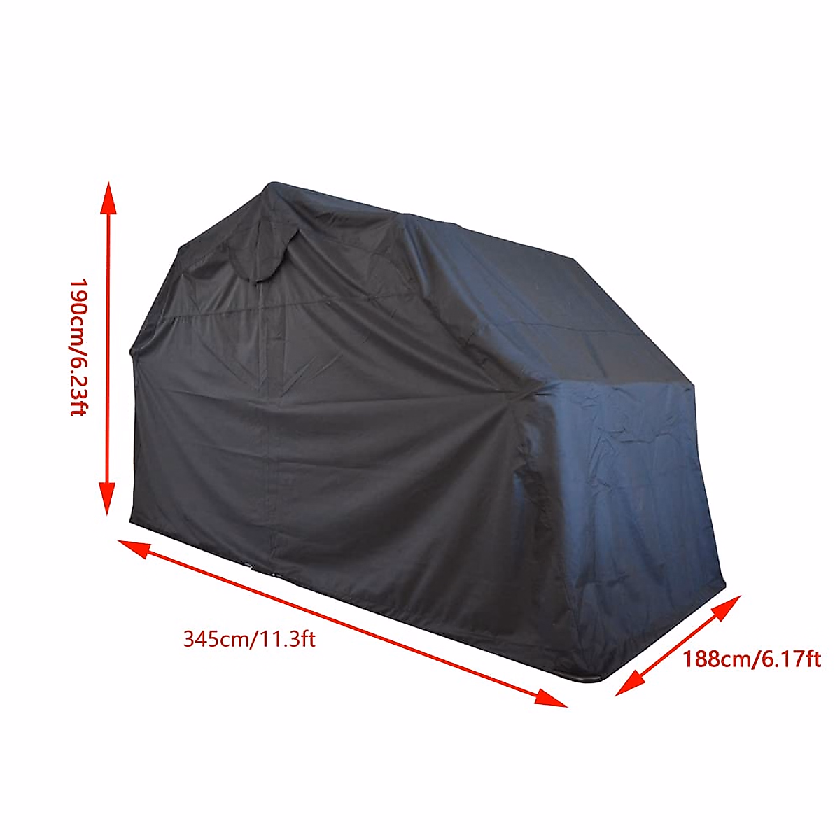 TECHTONGDA Heavy Duty Motorcycle Storage Garage Shelter Shed Cover Blcak Tent Portable Motorcycle Tent Sheds (L/11.3 * 6.2 * 6.2")