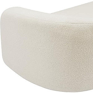 Meridian Furniture 186Cream-L Kali Collection Modern | Contemporary Loveseat with Soft Cream Faux Shearling Teddy Fabric, Curved Back, 62" W x 33" D x 27" H, Cream