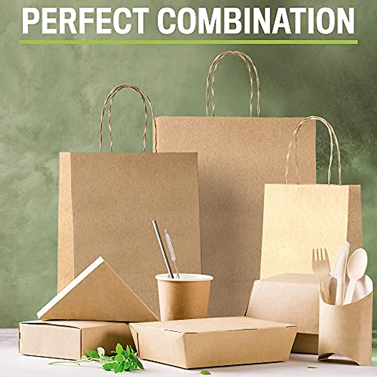 WDC Brown paper bags with handles bulk, 75 craft bags, 25 each (large, medium & small). Plain paper bags great for shopping, gift bag with assorted sizes