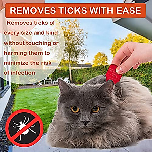 Tick Remover Tool, Tick Removal Tool Suitable for Pets, Animals, and Humans, Quick, Safe, Reliable, and Highly Essential Tick Remover Tool for Portable Outdoor Living, 1 Pack (Red)